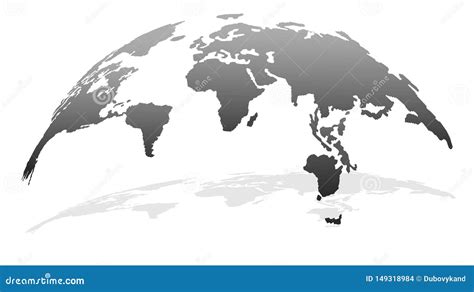 Grey Globe Map Isolated On White Background Neutrality Concept Vector