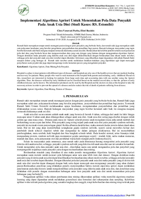 Pdf Implementasi Algoritma Apriori Untuk Menentukan Pola Data