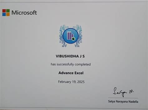 advanceexcel microsoft dataanalysis excelskills valueaddedcourse… vibushidha j s