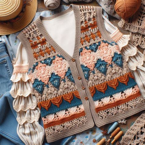 Stylish Crochet Granny Square Vest