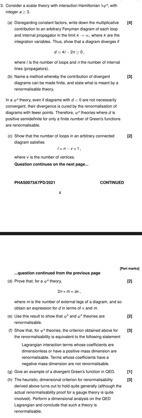 3 Consider A Scalar Theory With Interaction