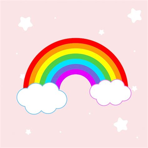 별과 무지개 프리미엄 벡터