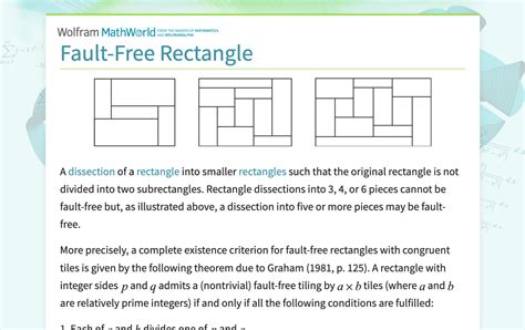 Fault Free Rectangle From Wolfram Mathworld