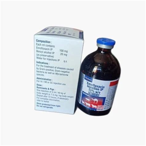 Enrofloxacin Fortivir Injection Baytril Packaging Type Bottle Packaging Size 100 Ml At
