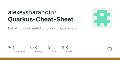 github alexeysharandin quarkus cheat sheet list of undocumented