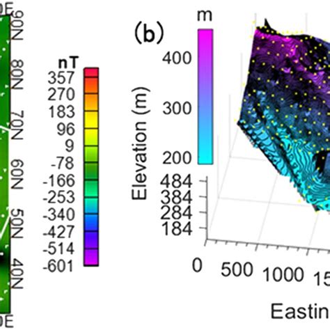 Airborne Magnetic Data And Topography A Airborne Magnetic Anomaly Download Scientific