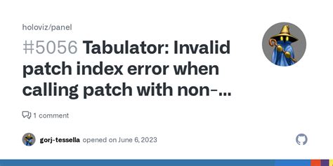 Tabulator Invalid Patch Index Error When Calling Patch With Non