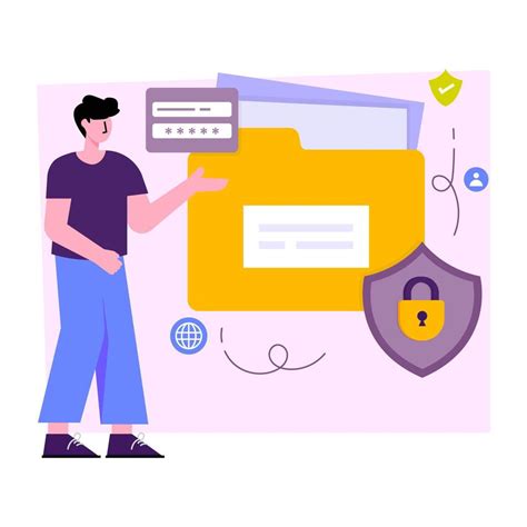 Trendy Design Illustration Of Folder Security Vector Art At