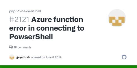 Azure Function Error In Connecting To Powsershell · Issue 2121 · Pnppnp Powershell · Github