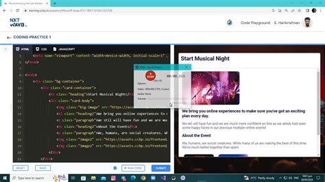 harikrishnan sekar on linkedin musical night section html css