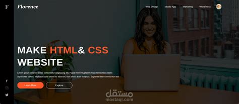 MAKE HTML CSS WEBSITE مستقل