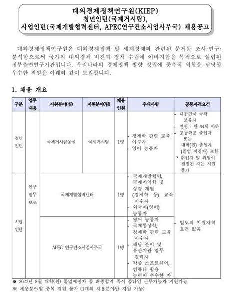 대외경제정책연구원 청년인턴 채용공고 무역통상실 연구회ㆍ소관 연구기관 채용 정보 소식·소통 Nrc 경제인문사회연구회