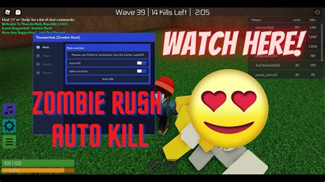 Roblox Zombie Rush Gui Auto Kill Pastebin Youtube