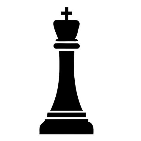 왕 체스 조각 터 검은색 실루 프리미엄 벡터