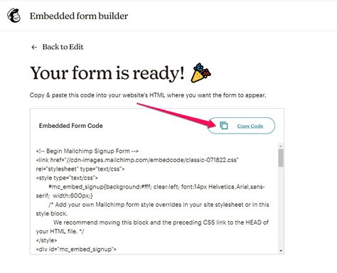 Embed Mailchimp Sign Up Form Strikingly Help Center