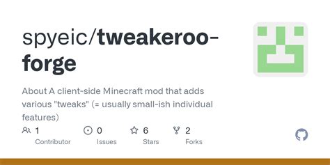 GitHub Spyeic Tweakeroo Forge About A Client Side Minecraft Mod That Adds Various Tweaks