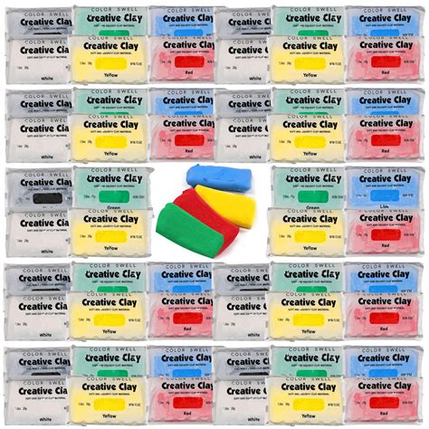 Color Swell Creative Clay Bulk Pack 80 Packs Of 1oz Air Drying Clay Color Swell Creative Clay Bulk Pack 80 Packs Of 1oz Air Drying Clay