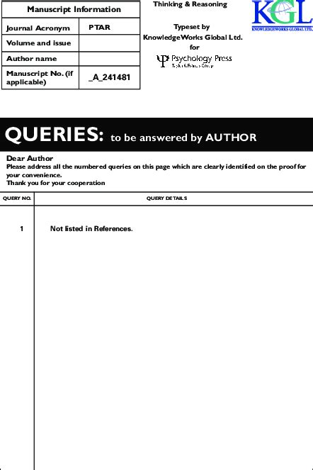 Pdf Conditional Reasoning And The Wason Selection Task Biconditional