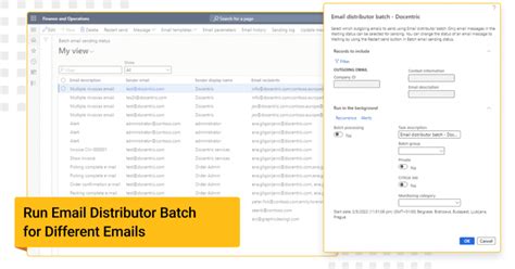 Run Email Distributor Batch For Different Outgoing Emails