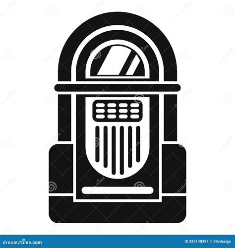 Vintage Jukebox Playing Music Icon Simple Style Cartoon Vector