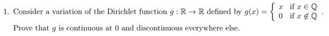Solved 1 Consider A Variation Of The Dirichlet Function