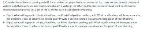 solved 5 consider the problem of creating an mst for an