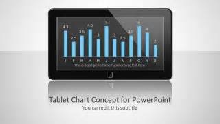 Tablet Chart Concept For PowerPoint With Blue Style SlideModel