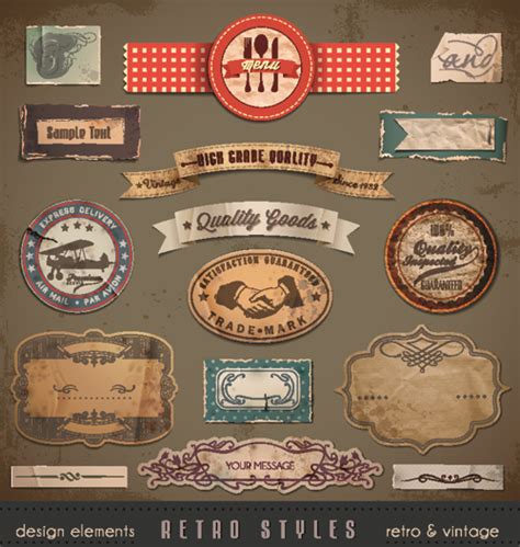 Vintage Style Garbage Label Design Elements Vector 01 Free Download