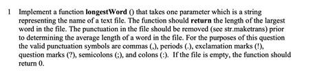 solved 1 implement a function longest word that takes one