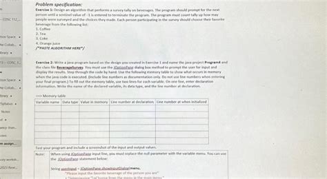 Solved Problem Specification Exerciee Design An Chegg