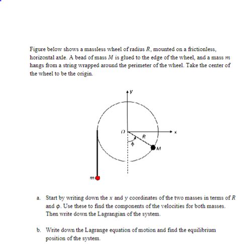 solved figure below shows a massless wheel of radius r