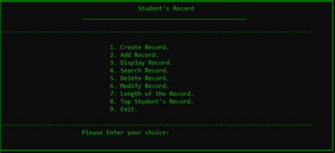 Student Record System C Programming