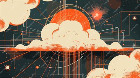 Vintage Style Cloud Computing Poster Flat Vector Isolated Premium Ai Generated Vector