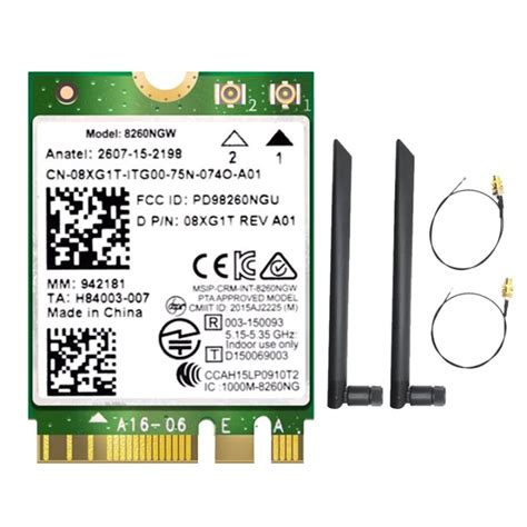 8260 8260NGW WiFi Card 2X8DB Antenna 2 4G 5Ghz 867M Bluetooth 4 2 NGFF M 2 WiFi Wireless Card