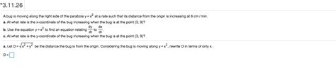 Solved A Bug Is Moving Along The Right Side Of The Chegg