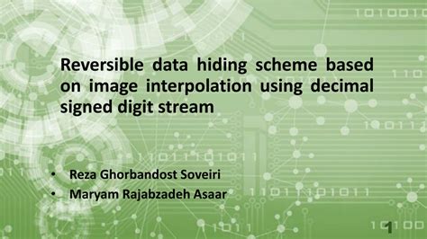 Ppt Reversible Data Hiding Scheme Based On Image Interpolation Using