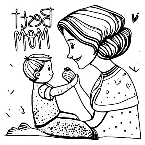 Best Mom Ever Coloring Page · Creative Fabrica