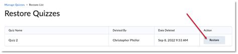 Restoring A Quiz Quizzes Assessments Elc Help