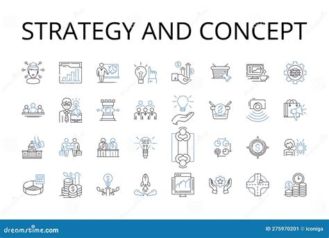Approach And Method Line Icons Collection Strategy Framework System