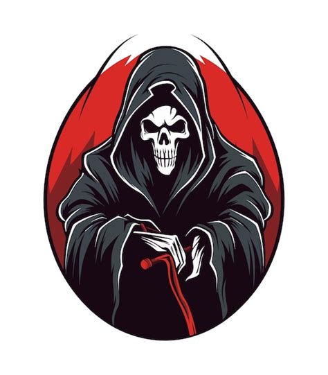 Grim Reaper Com Um Cativante Clipart Vetorial Com O Símbolo Da Morte Em