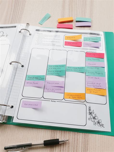 Post It Note Planner Weekly Spread Free Printable A Lilac Life