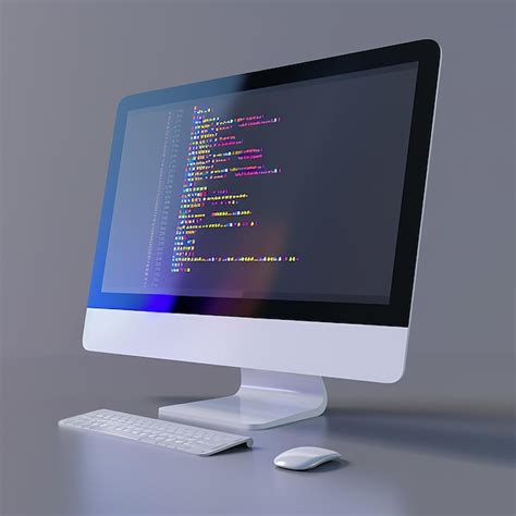 A White Computer Monitor With The Word Code On The Screen Premium Ai Generated Image