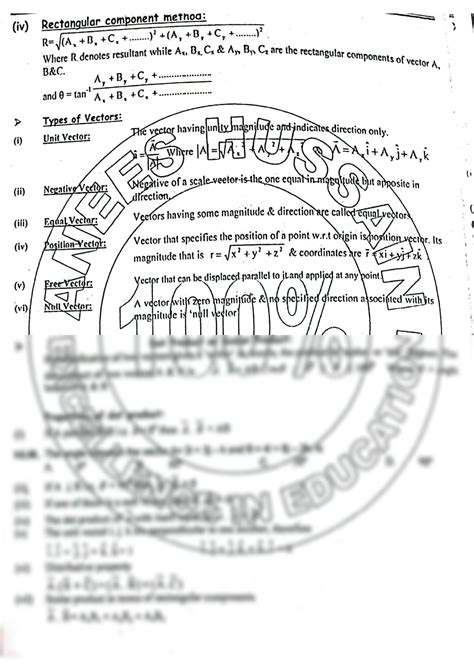 SOLUTION Scalar And Vector Notes Physics Studypool