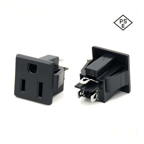 Buy Wholesale China Iec Power Female Socket Receptacle Round Japanese Standard Ac250v 10a 3pins