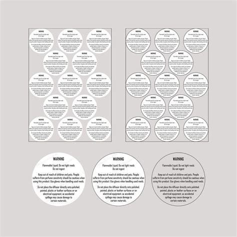 Reed Diffuser Warning Labels Downloadable Labels Reed Diffuser Labels Instant Download