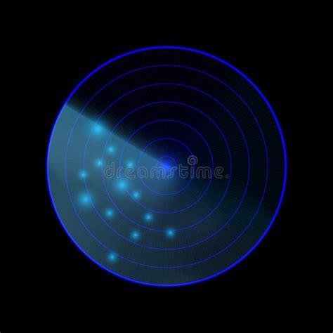 Radar Isolated On Dark Background Military Search System Hud Radar