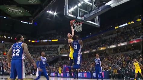 Domantas Sabonis Dunks On Joel Embiid Pacers Vs 76ers Youtube
