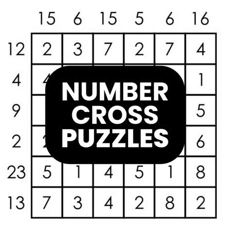 Number Cross Puzzle Collection Math Love