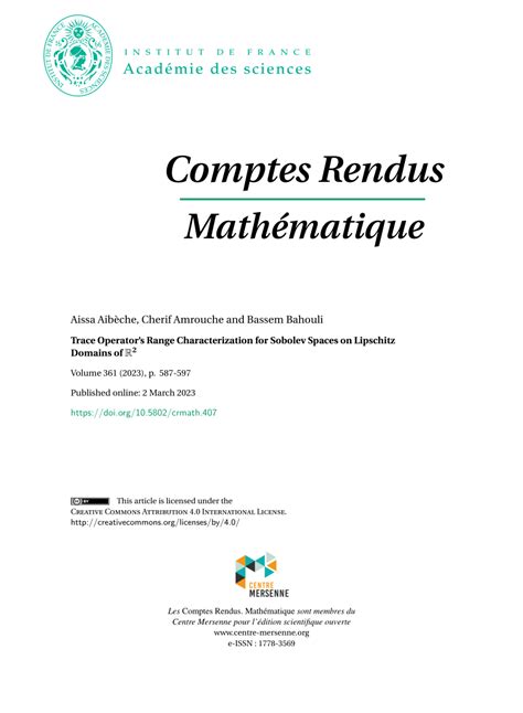 Pdf Trace Operators Range Characterization For Sobolev Spaces On