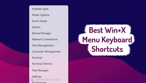 Best Win X Menu Keyboard Shortcuts For Windows